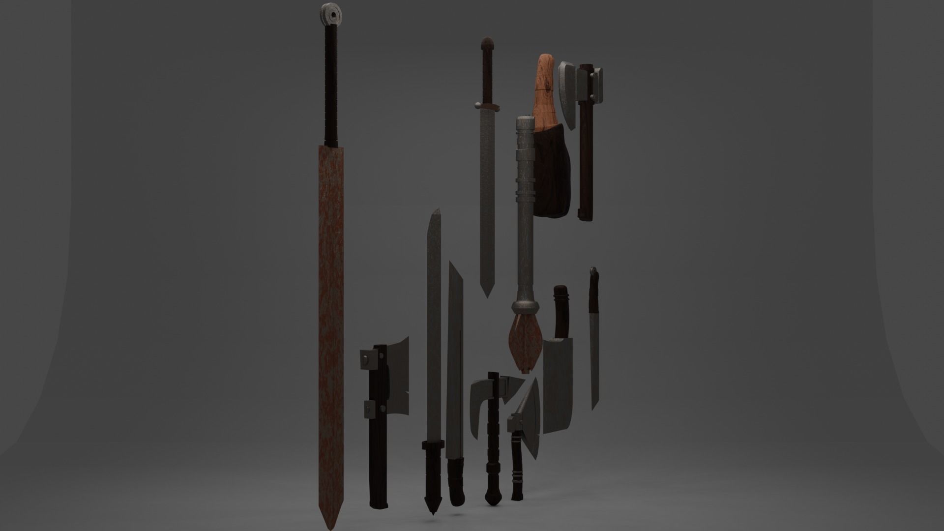 Melee Weapon 3D Model 3D model rigged | CGTrader