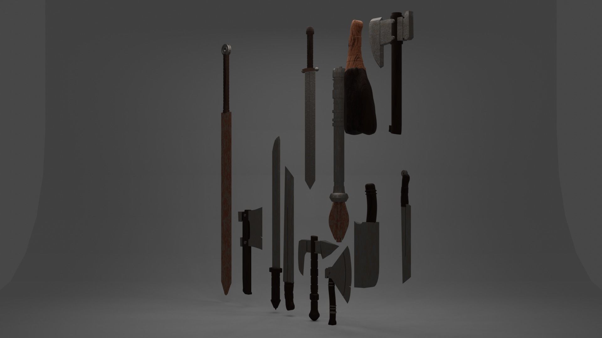 Melee Weapon 3D Model 3D model rigged | CGTrader