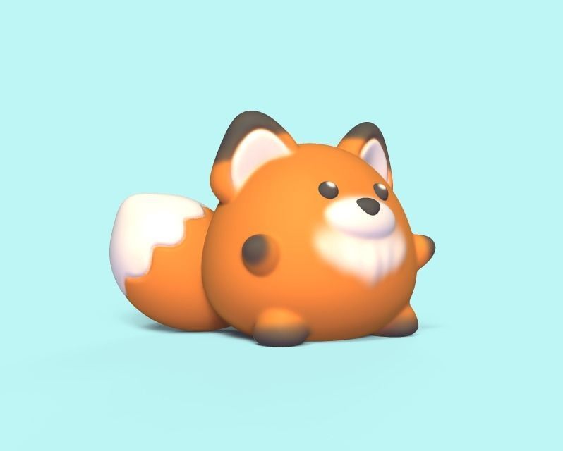 Cute Round Fox 3D model 3D printable | CGTrader