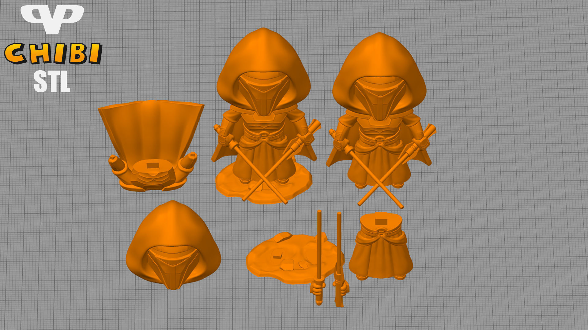Darth Revan Chibi STL for 3D Printing ChibiSTL 3DXM 3D model 3D ...