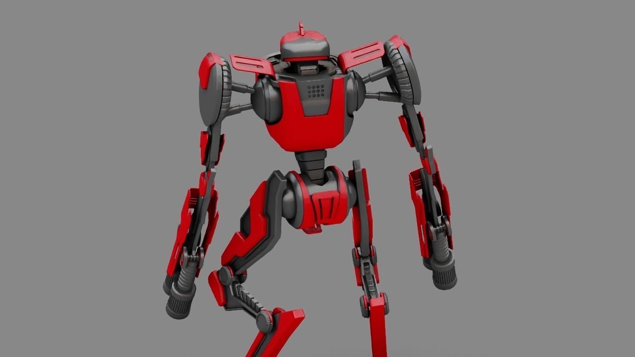 Combat Android rigged- animated character 3D model animated rigged ...