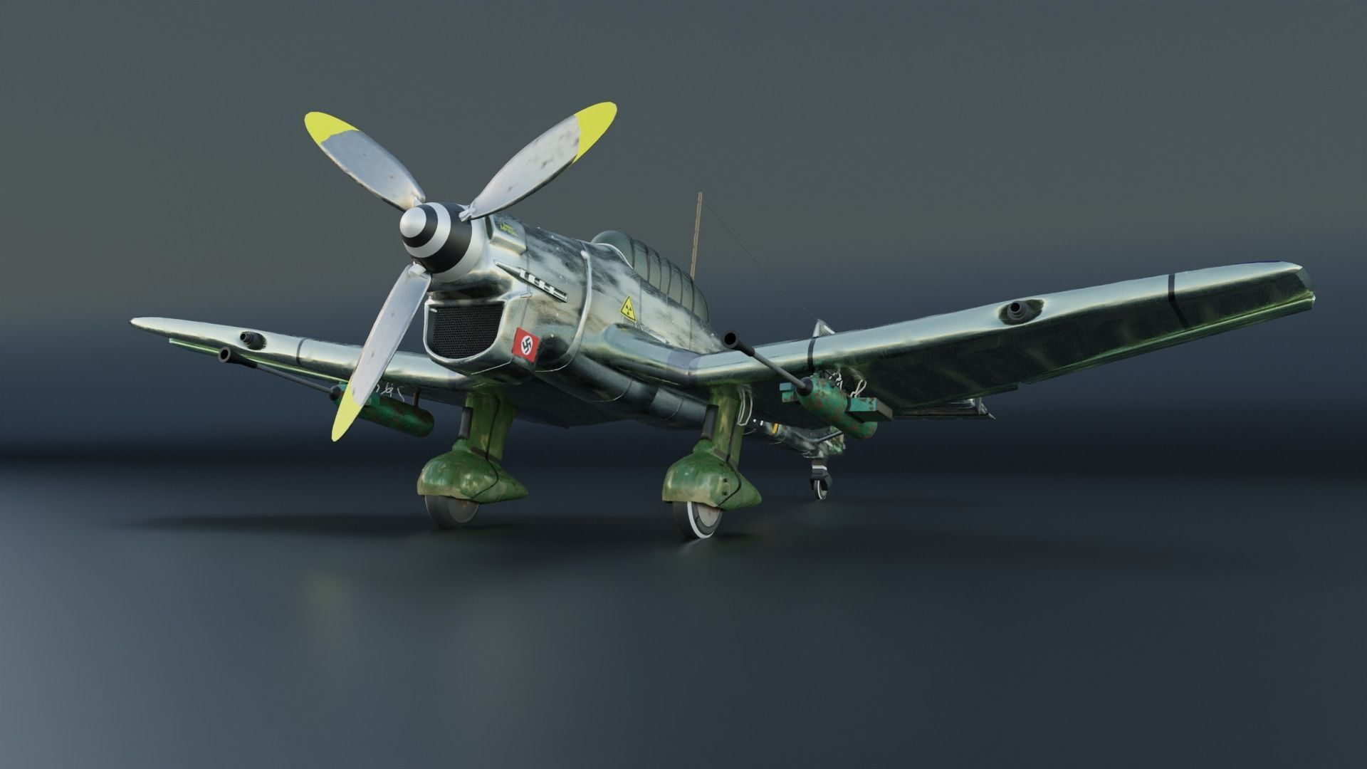 The stuka- Junkers Ju87- Germen WWII fighter airplane free VR / AR ...