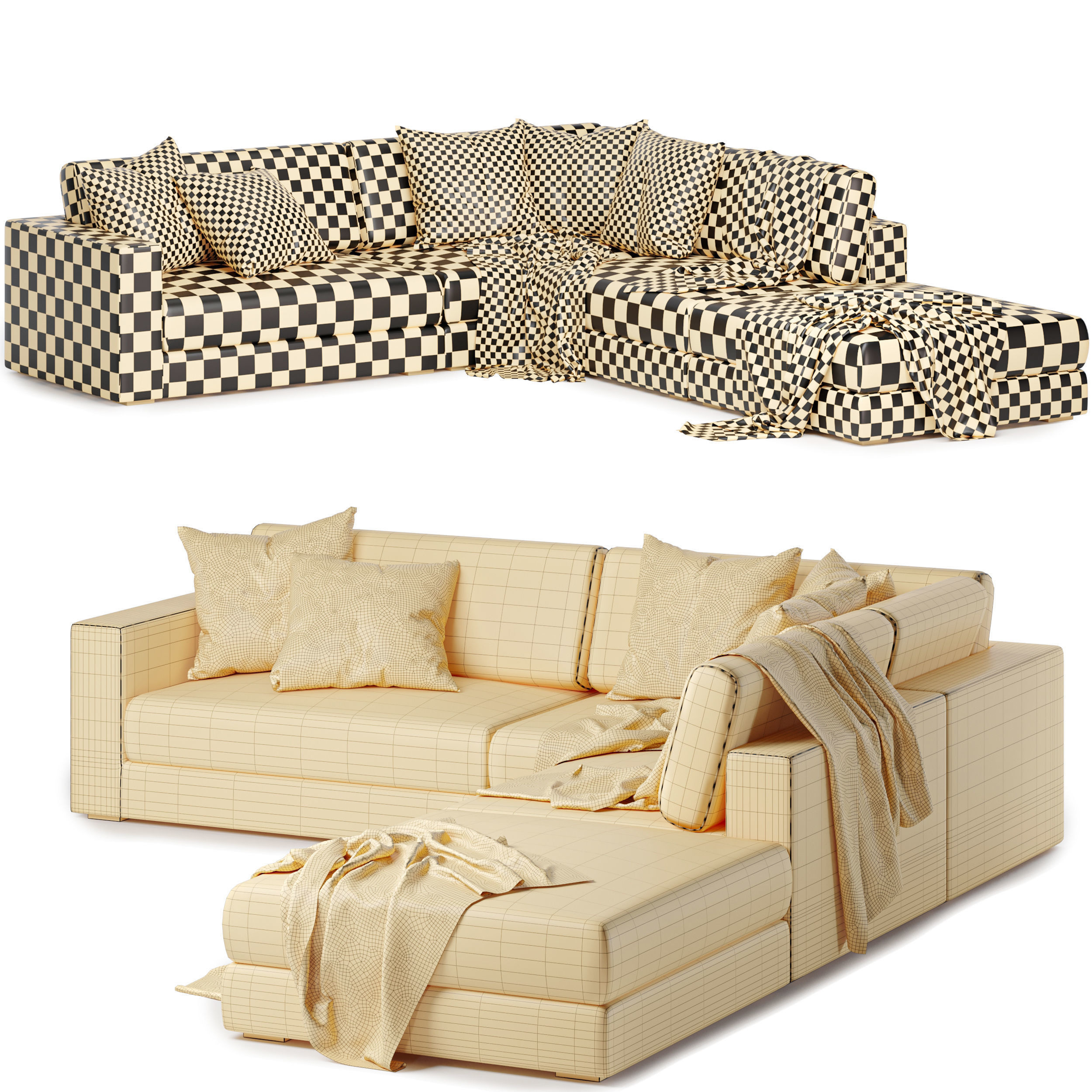 Aspect fabric modular sofa 3D model | CGTrader