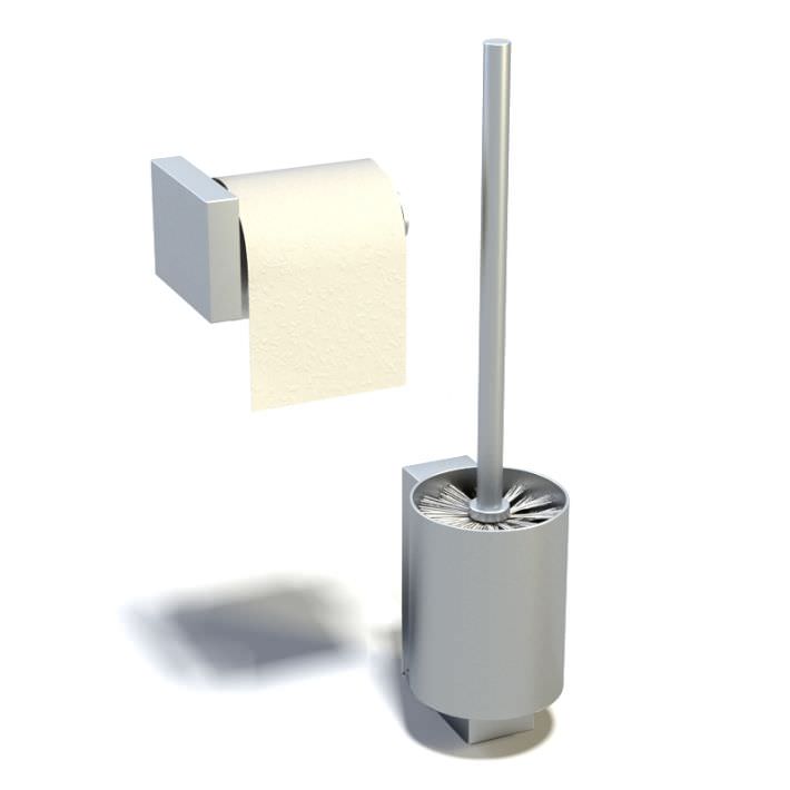 Toilet Paper Holder And Brush 3D model | CGTrader