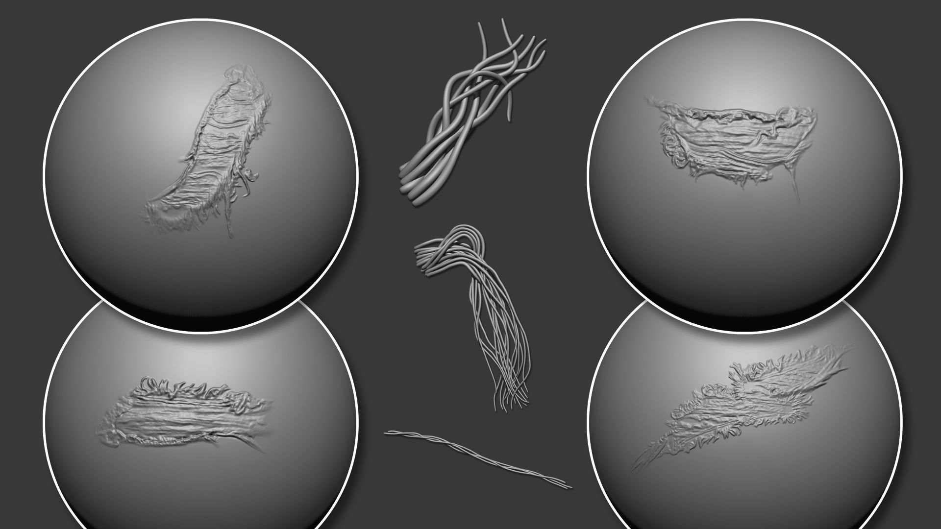 400 Torn Fabric Brushes Alpha IMM Brush Collection 3D model | CGTrader