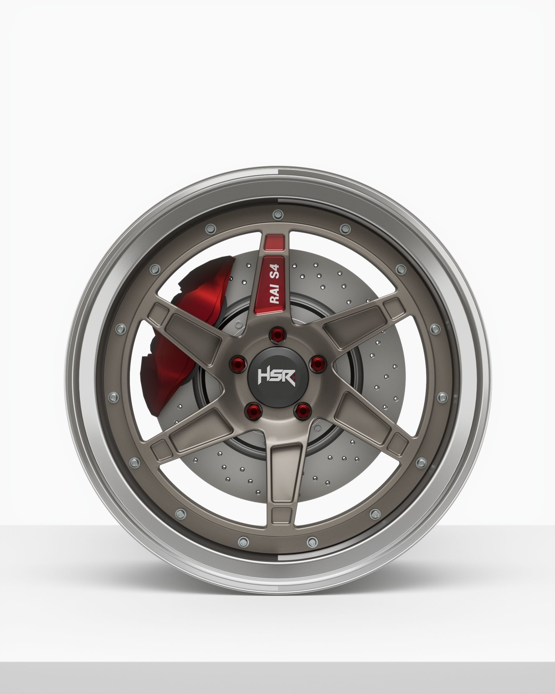 HSR Rai S4 3 piece Rims wheels tire 3D model | CGTrader