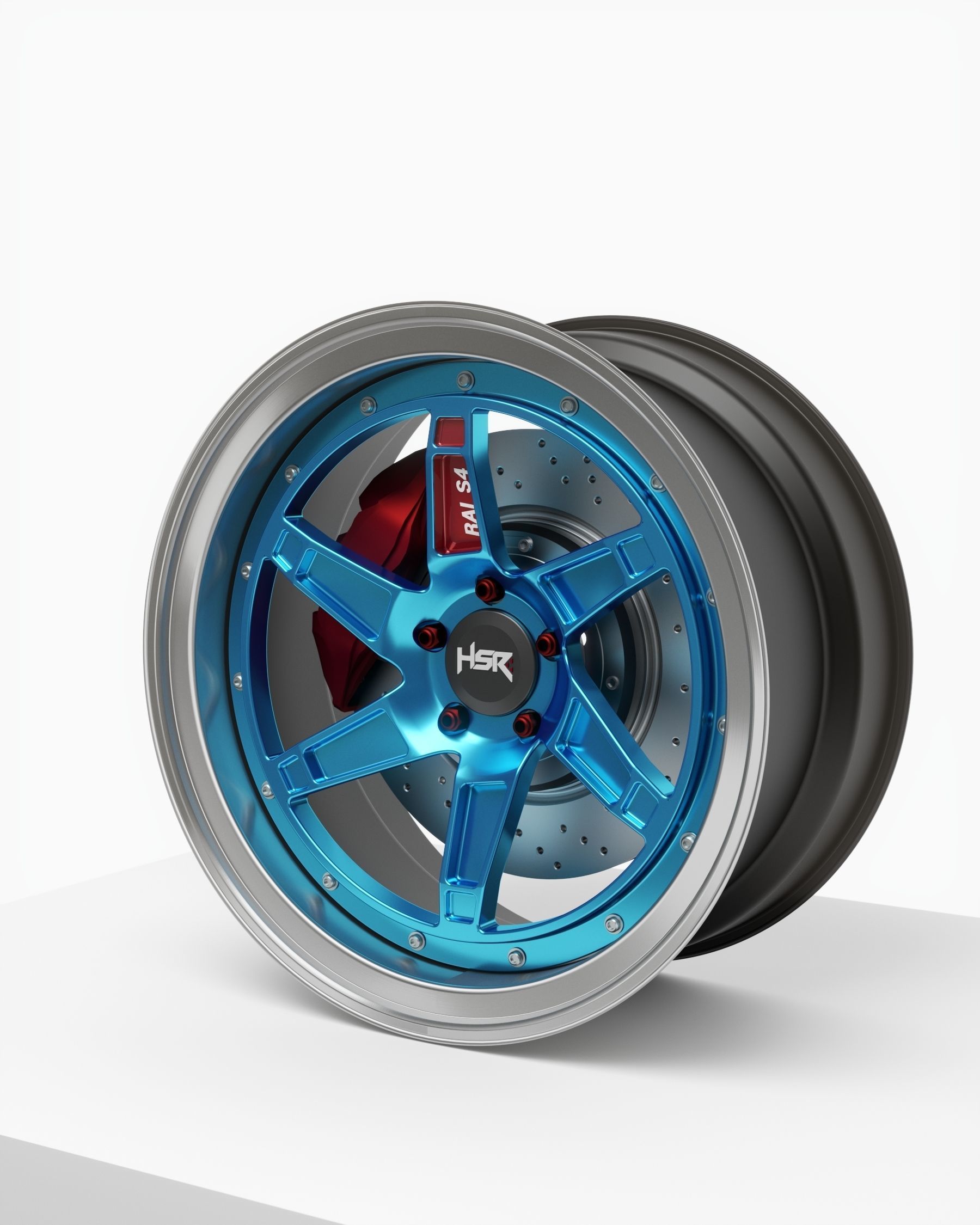 HSR Rai S4 3 piece Rims wheels tire 3D model | CGTrader