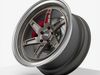 HSR Rai S4 3 piece Rims wheels tire 3D model | CGTrader