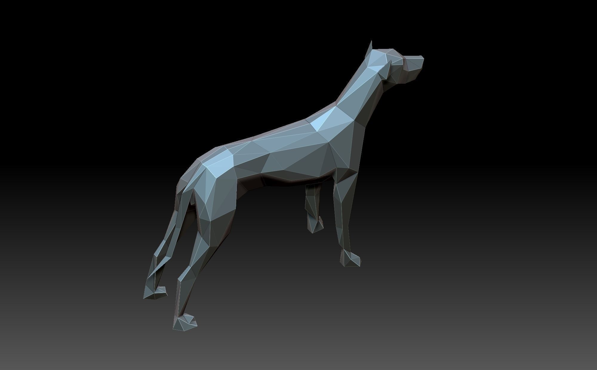 low poly dog polygonal 3D model 3D printable | CGTrader