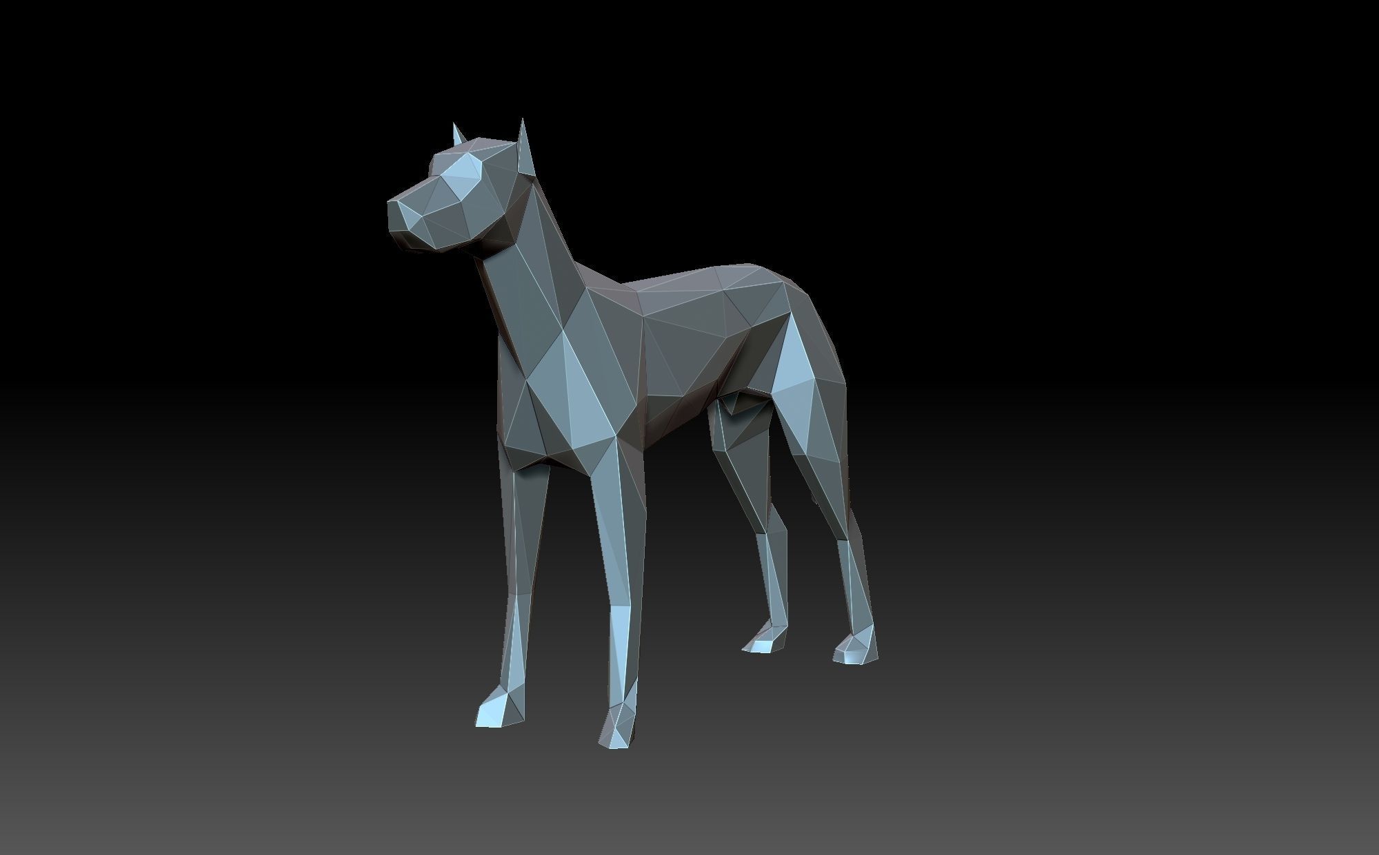 low poly dog polygonal 3D model 3D printable | CGTrader