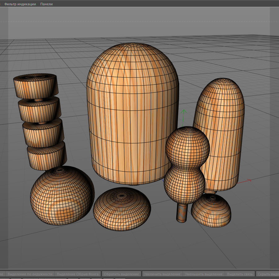 Woods set of wooden sculptures 3D model 3D printable | CGTrader