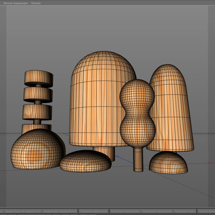 Woods set of wooden sculptures 3D model 3D printable | CGTrader