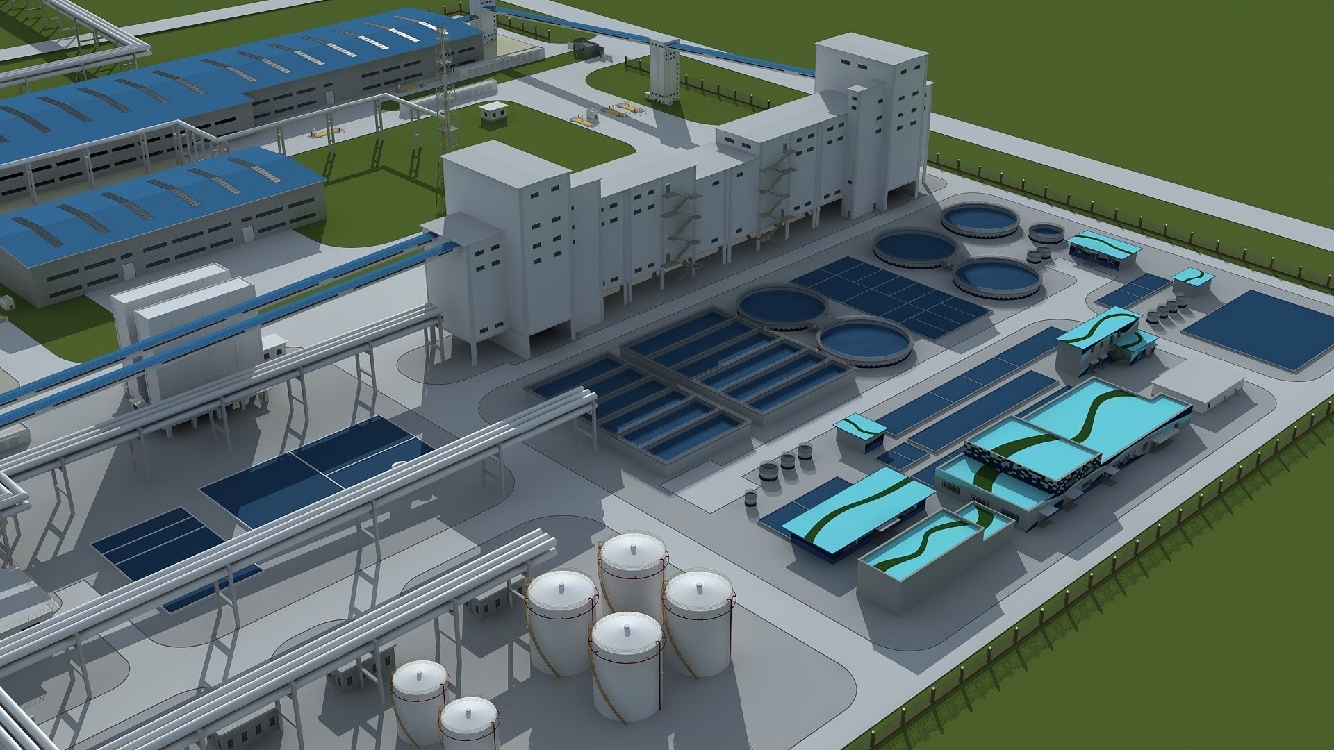 Chemical Plant 3 3D model | CGTrader