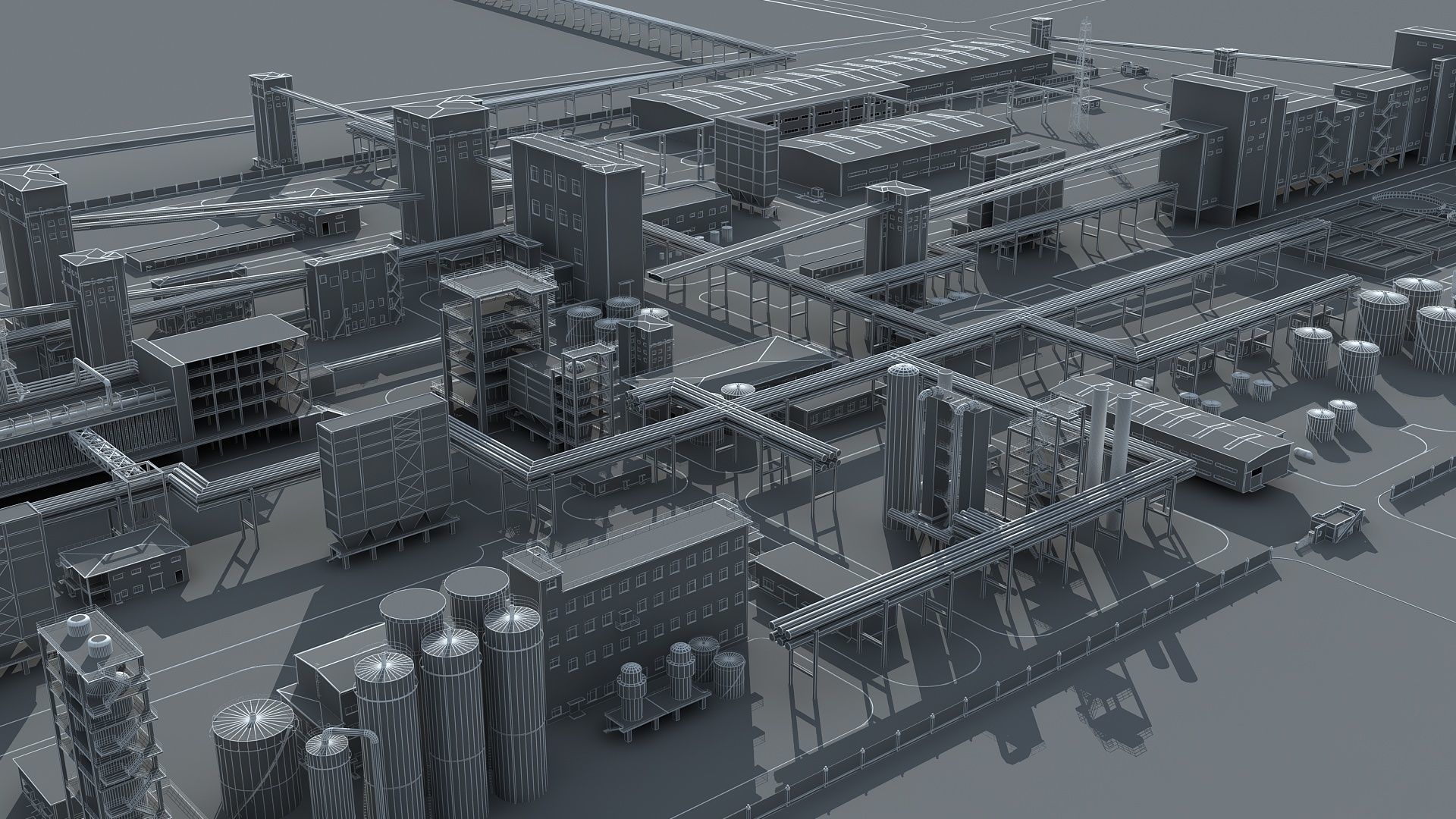 Chemical Plant 3 3D model | CGTrader