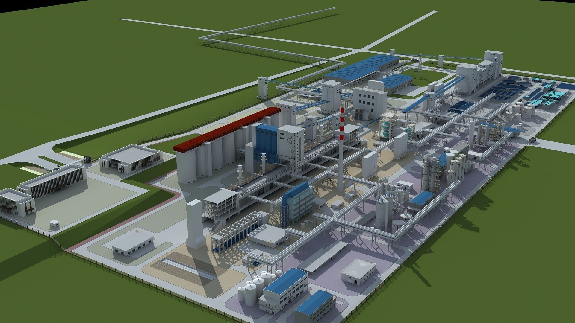 Chemical Plant 3 3D model | CGTrader