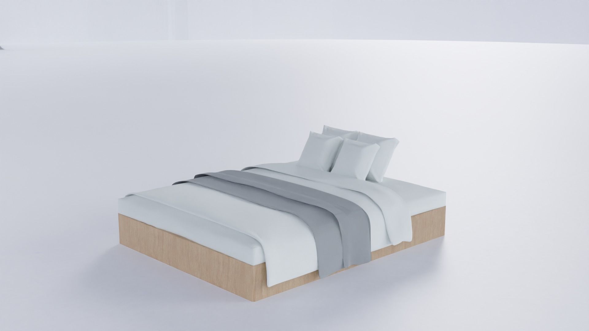 White Bed free 3D model | CGTrader