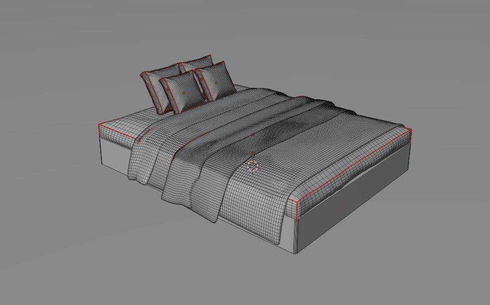 White Bed free 3D model | CGTrader