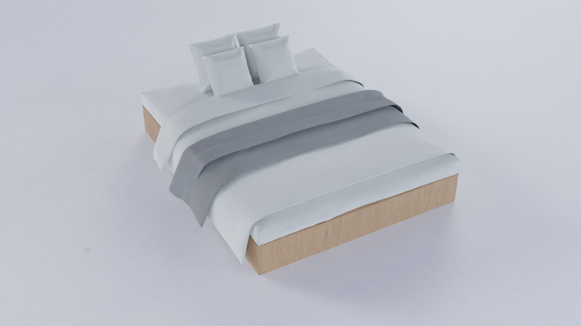 White Bed free 3D model | CGTrader