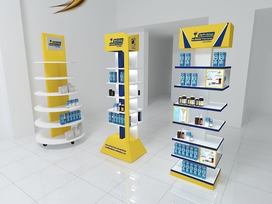 PHARMACY STAND WOOD 876 3D model | CGTrader