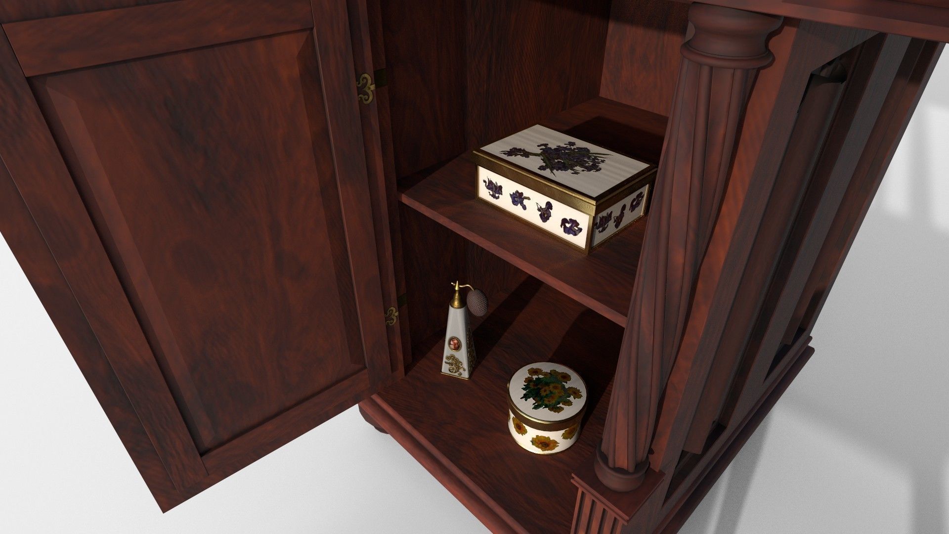 3D model Victorian dressing table - openable VR / AR / low-poly | CGTrader