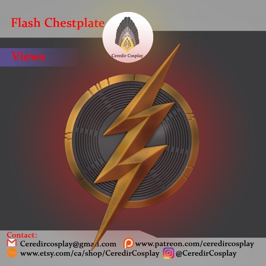 Flash Chest Plate new movie lightning bolt chest 3D model 3D printable ...
