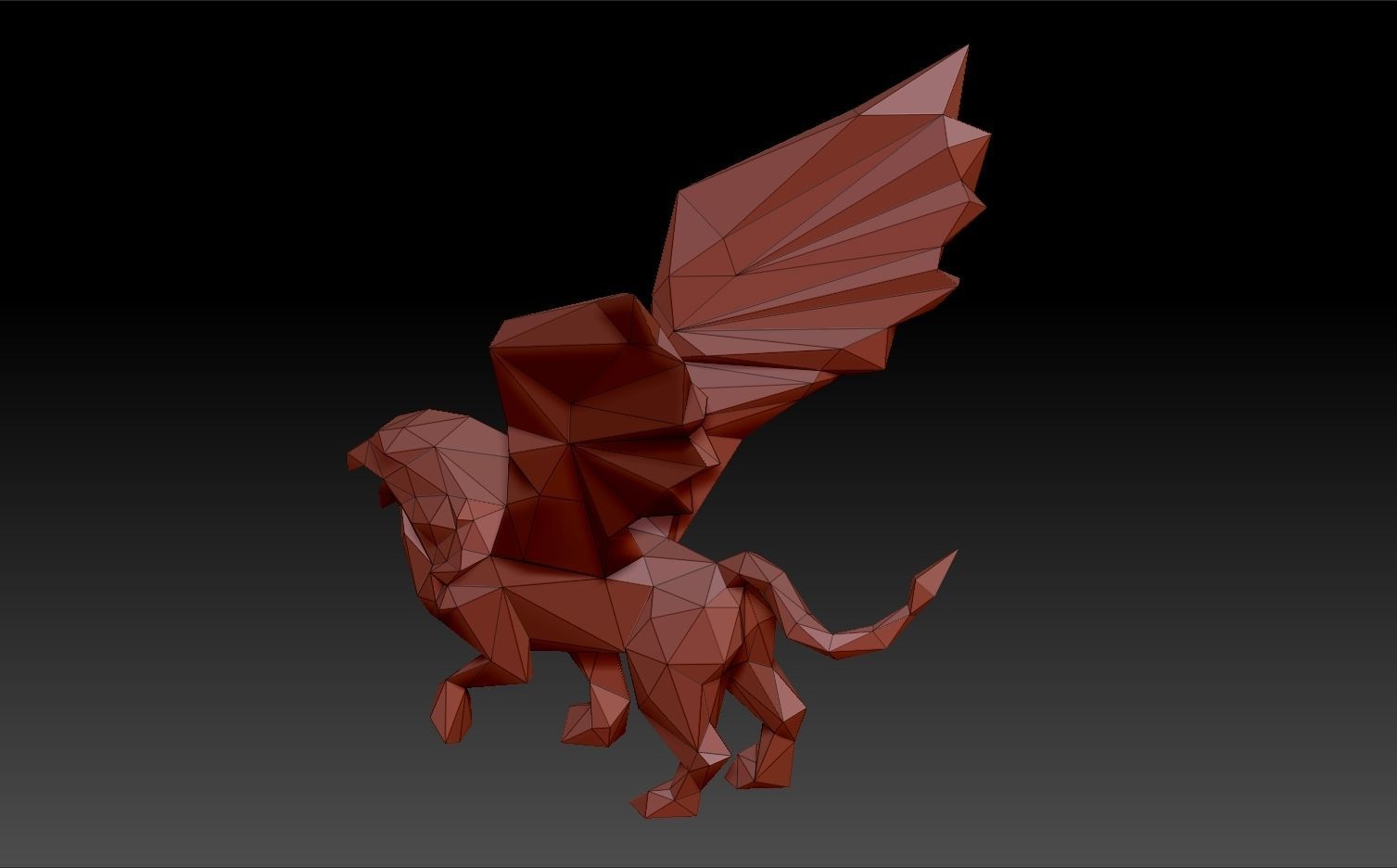 Low poly griffin dragon with wings 3D model 3D printable | CGTrader