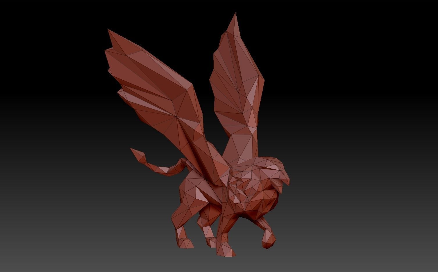 Low poly griffin dragon with wings 3D model 3D printable | CGTrader