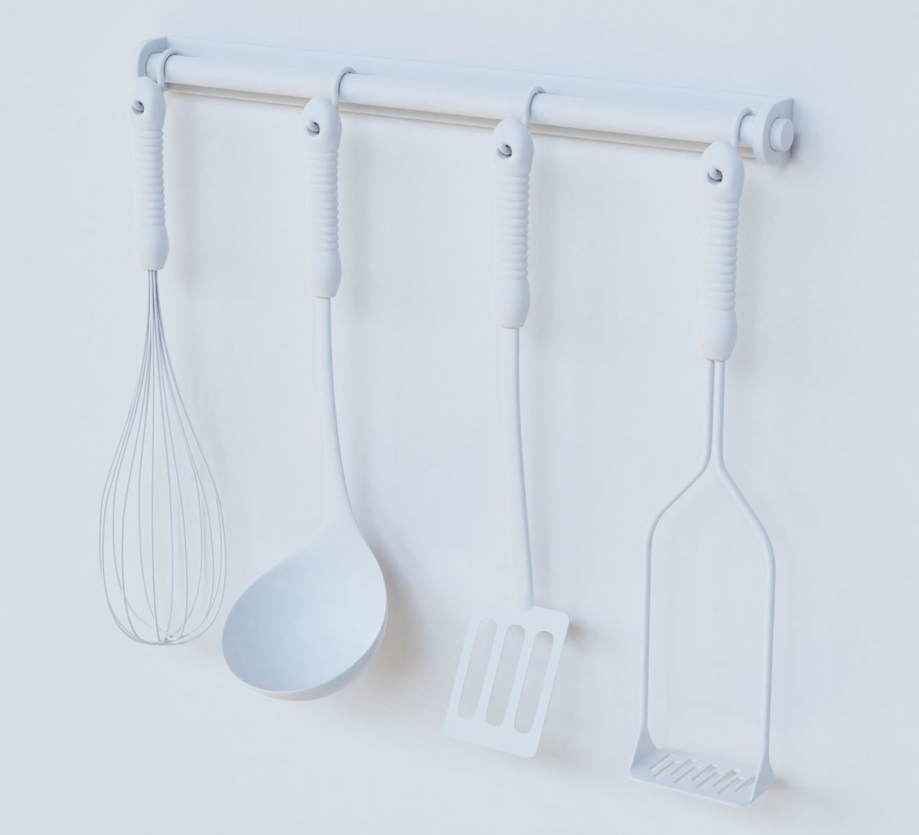 Kitchen rail organizer free 3D model | CGTrader