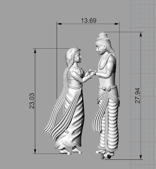 Ram sita 3D model 3D printable | CGTrader