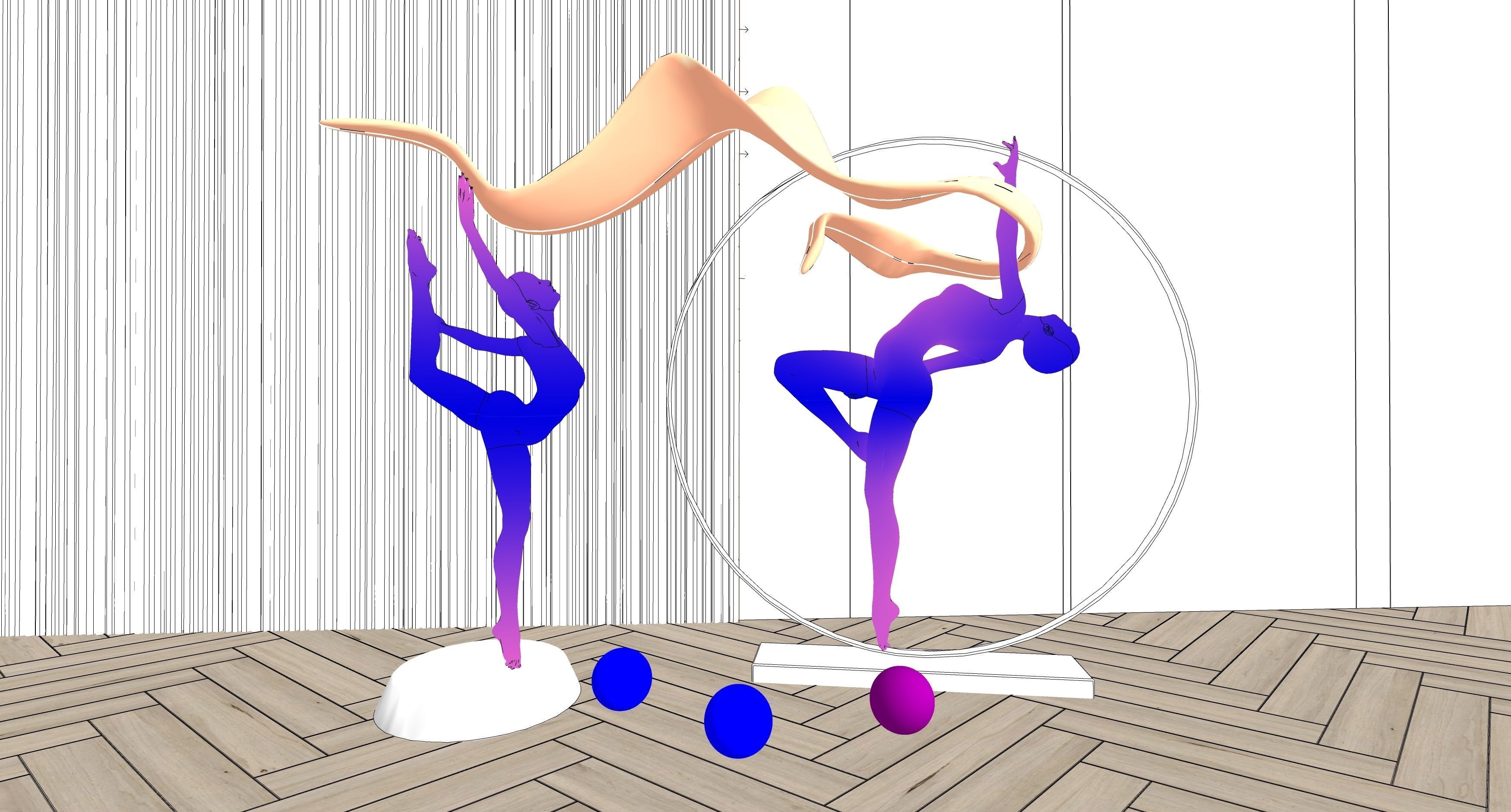 Women Ballet Sculpture 3D model | CGTrader