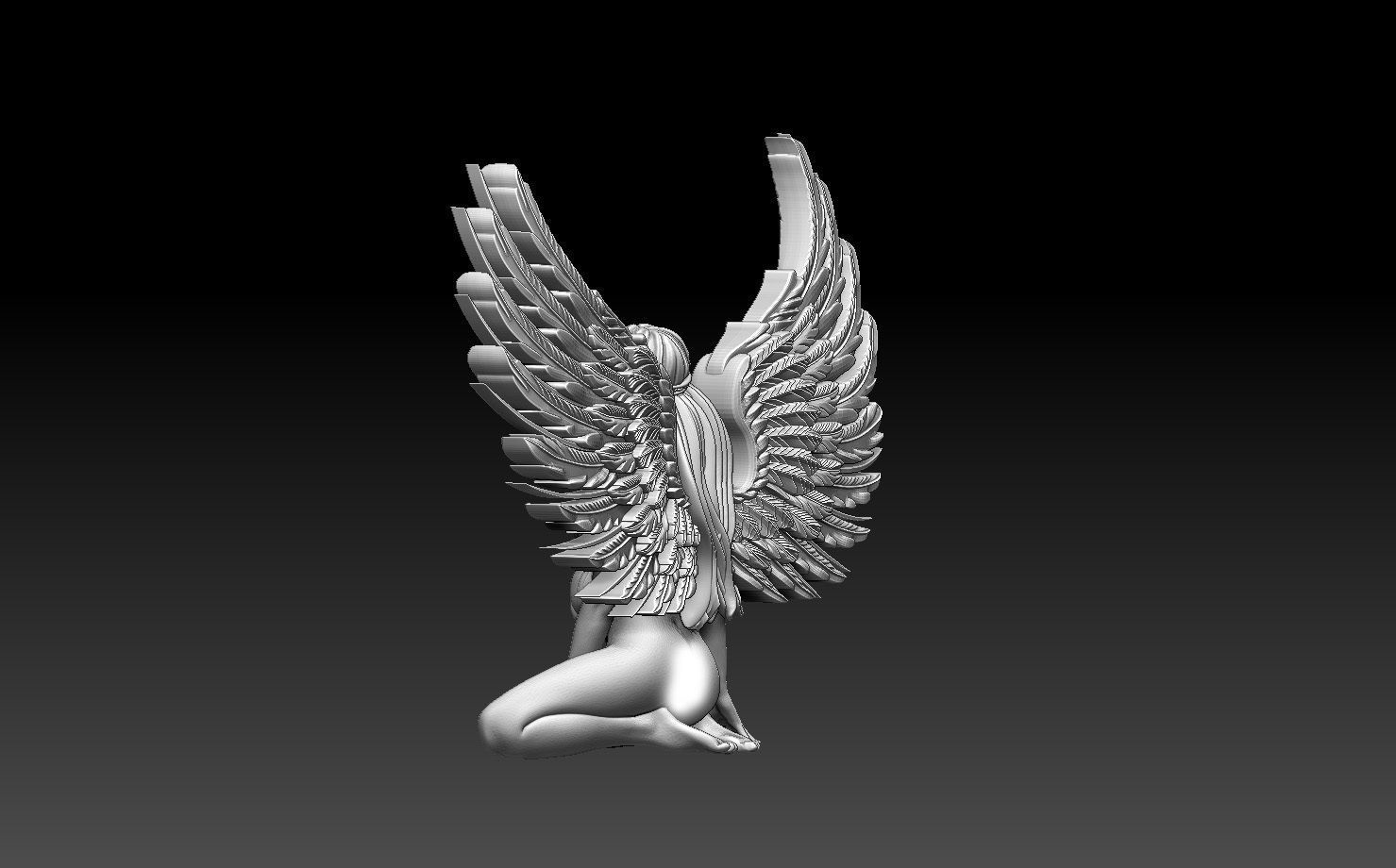 woman wings 3D model 3D printable | CGTrader