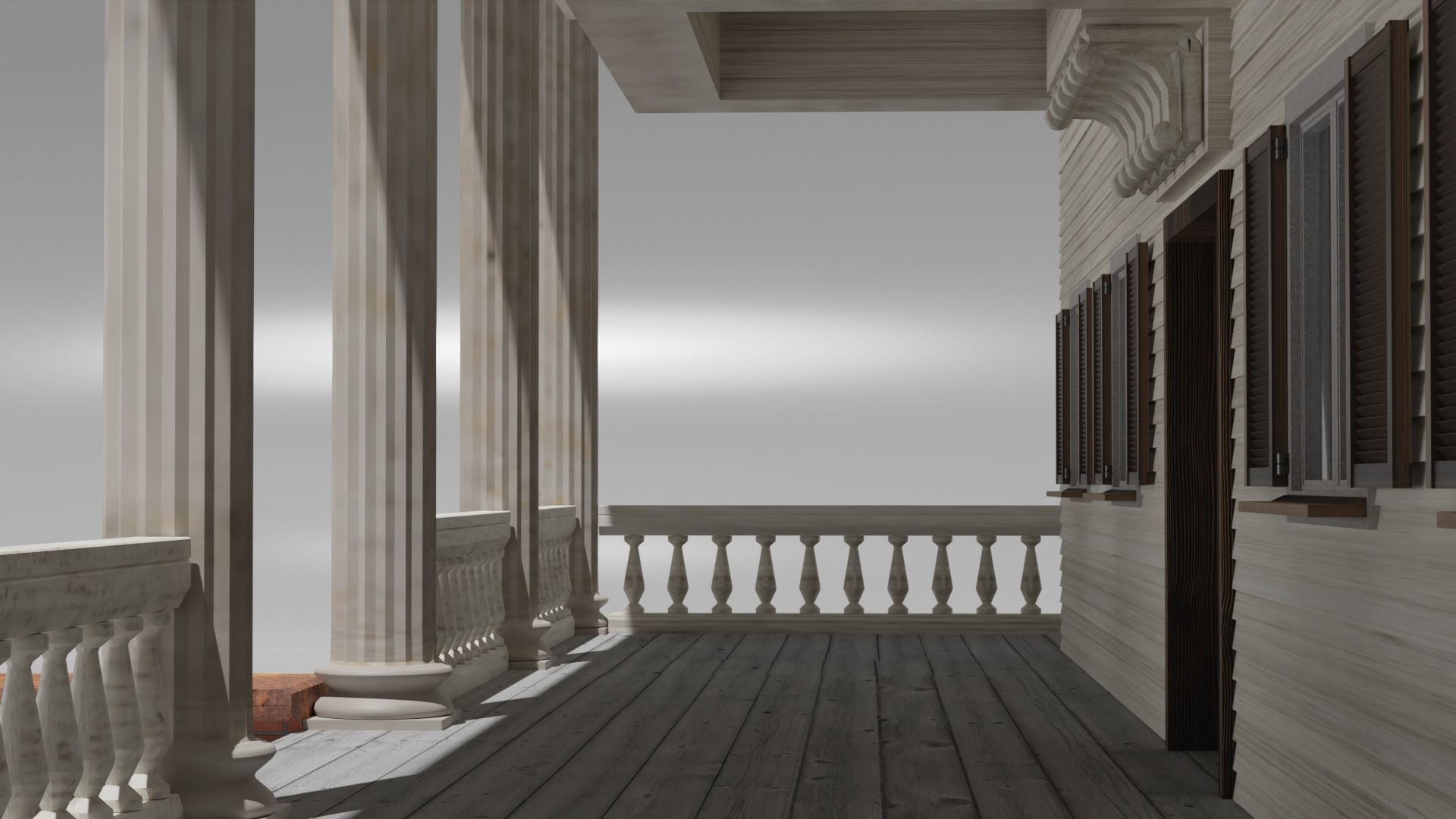 southern states villa free 3D model | CGTrader