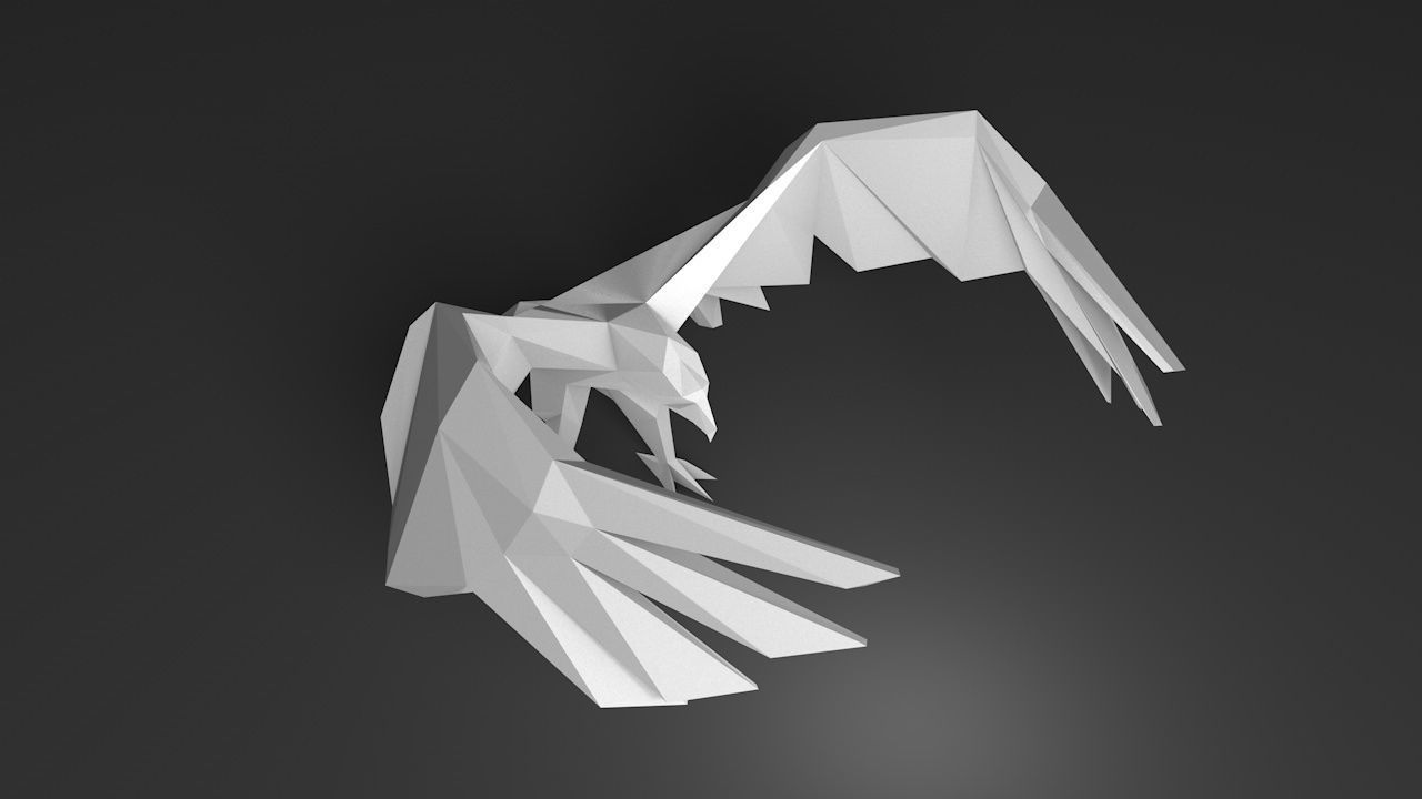 Low Poly Eagle origami 3D model 3D printable | CGTrader