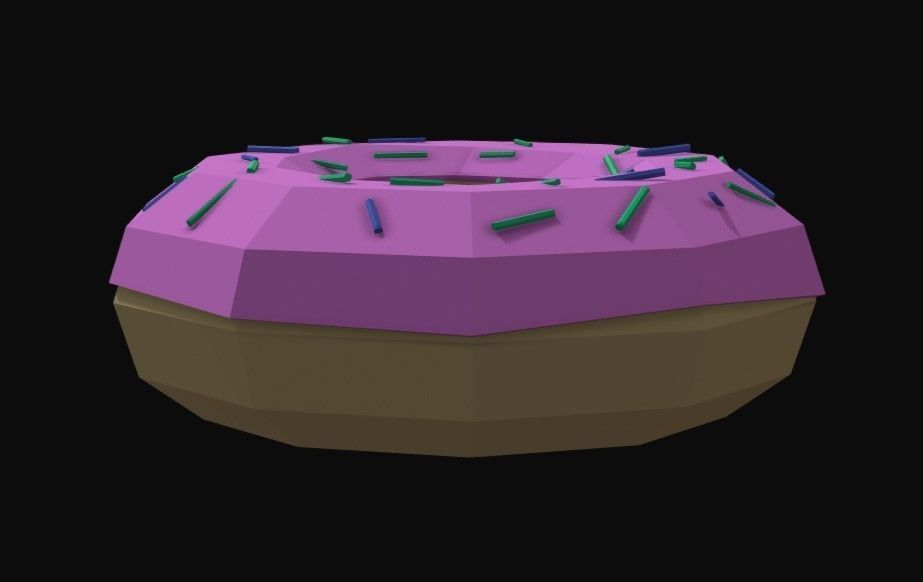 3D model Donut Low Poly with sprinkles VR / AR / low-poly | CGTrader