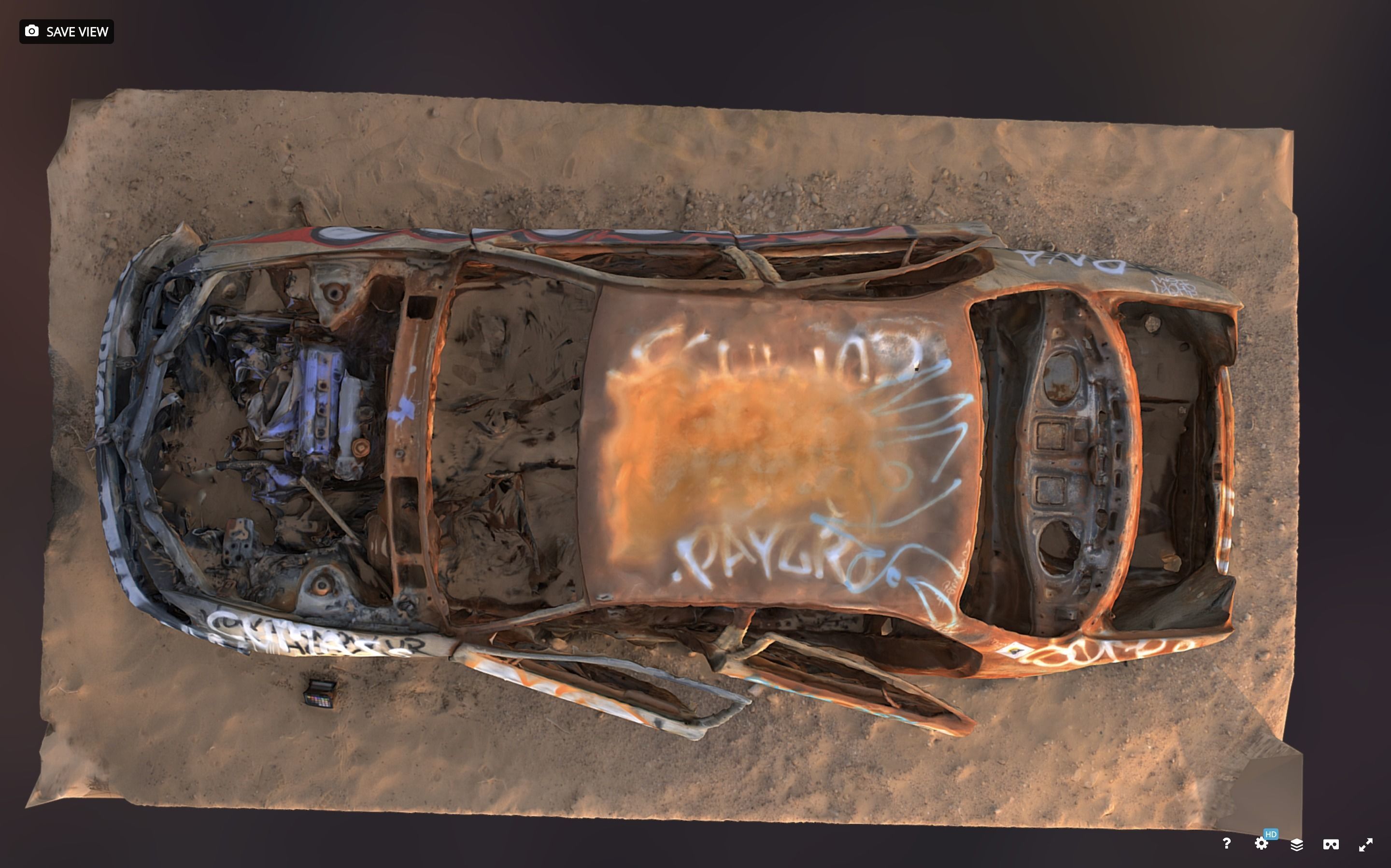 Destroyed graffiti car burned scan junk scrap 3D model | CGTrader