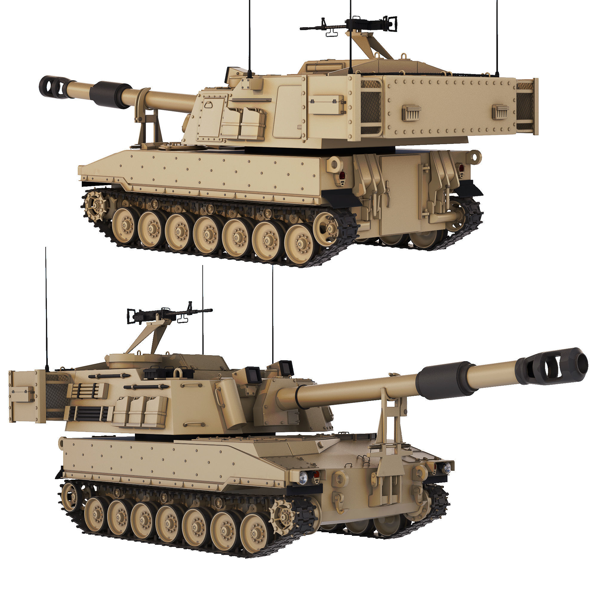 Self-Propelled Howitzer M109A6 Paladin 2019 3D model | CGTrader