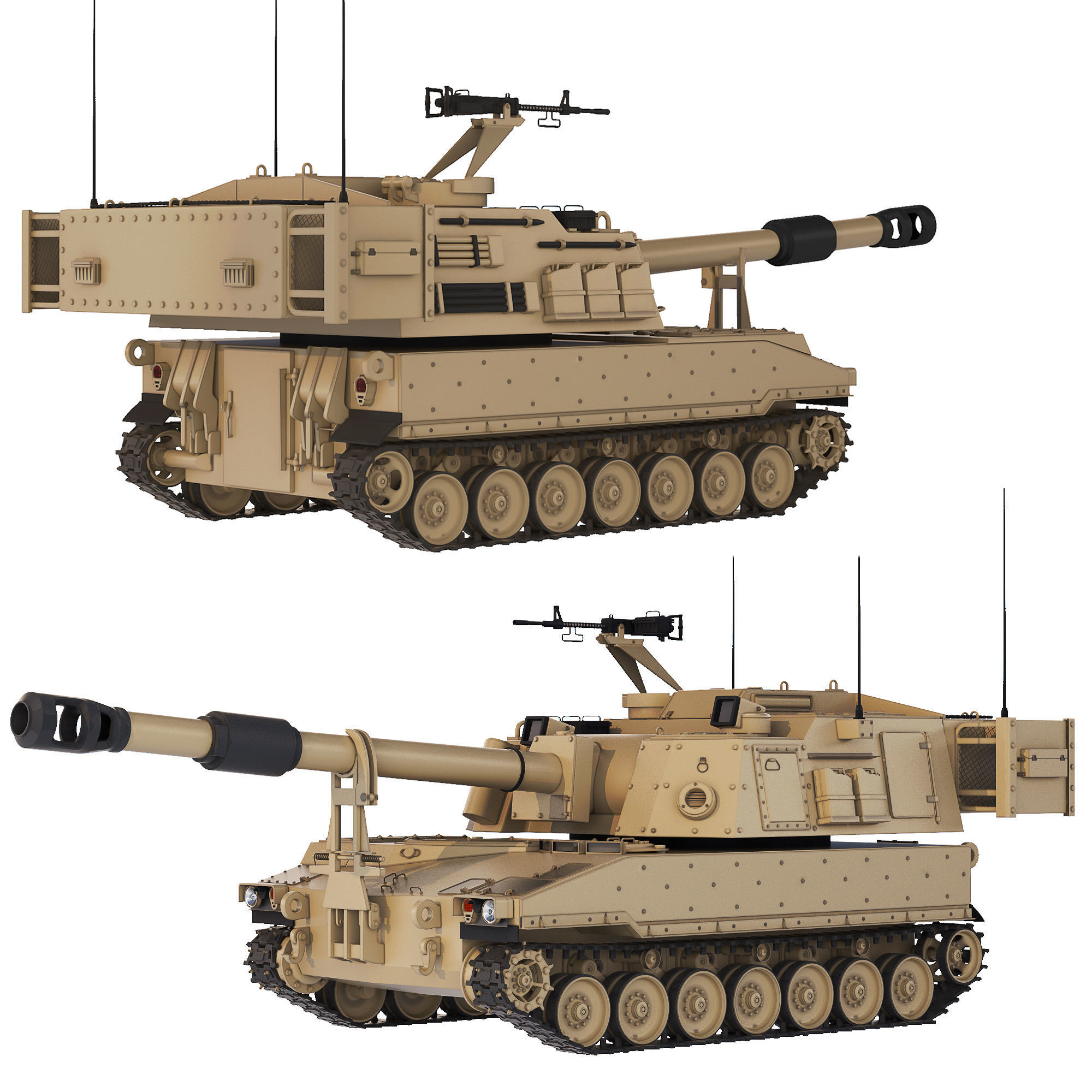 Self-Propelled Howitzer M109A6 Paladin 2019 3D model | CGTrader