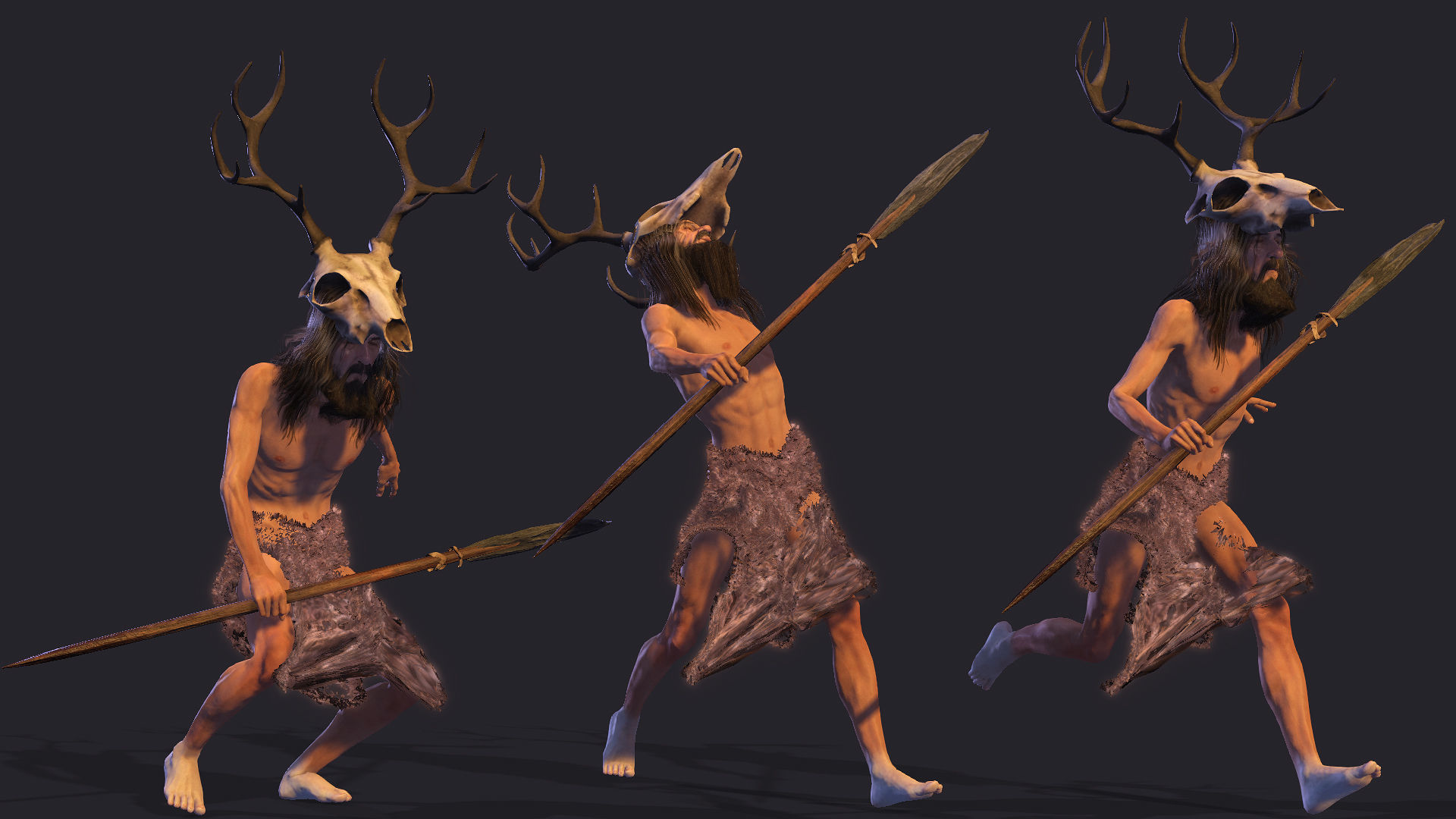 Caveman High quality character full Rigged and Animated 3D model ...