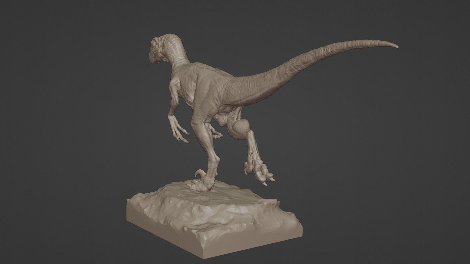 Walking Jurassic Park raptor Statue 3D model 3D printable | CGTrader
