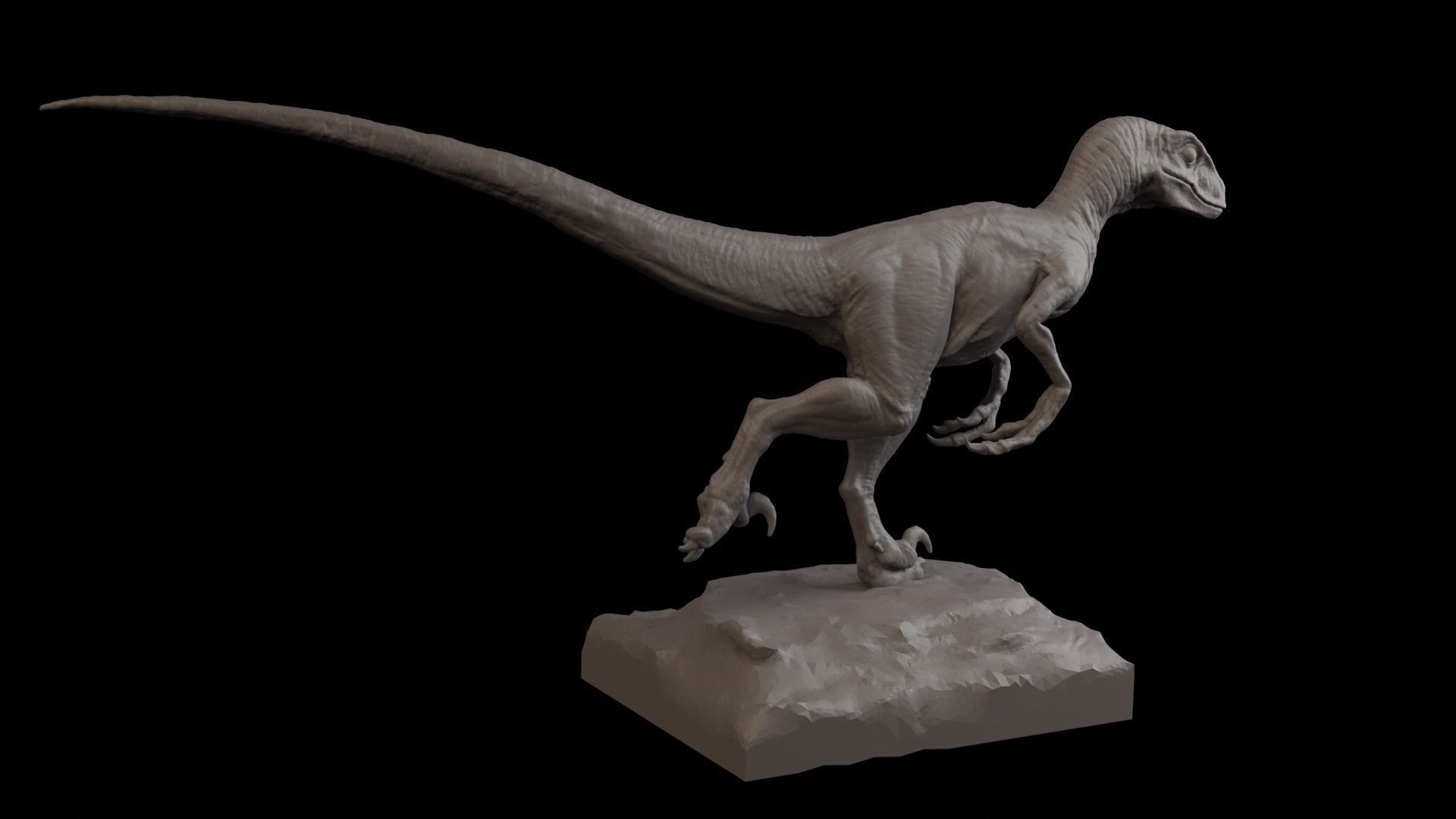 Walking Jurassic Park raptor Statue 3D model 3D printable | CGTrader