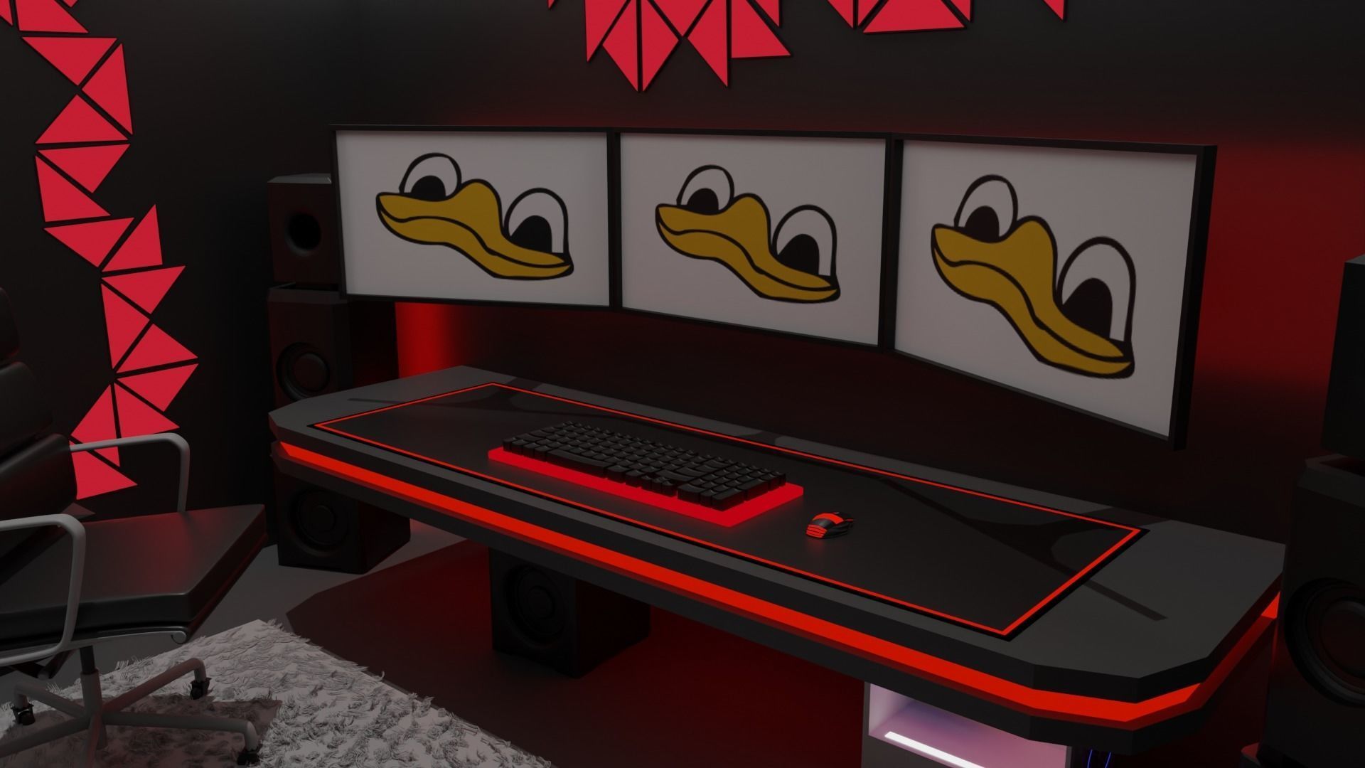 Gaming room free VR / AR / low-poly 3D model rigged | CGTrader