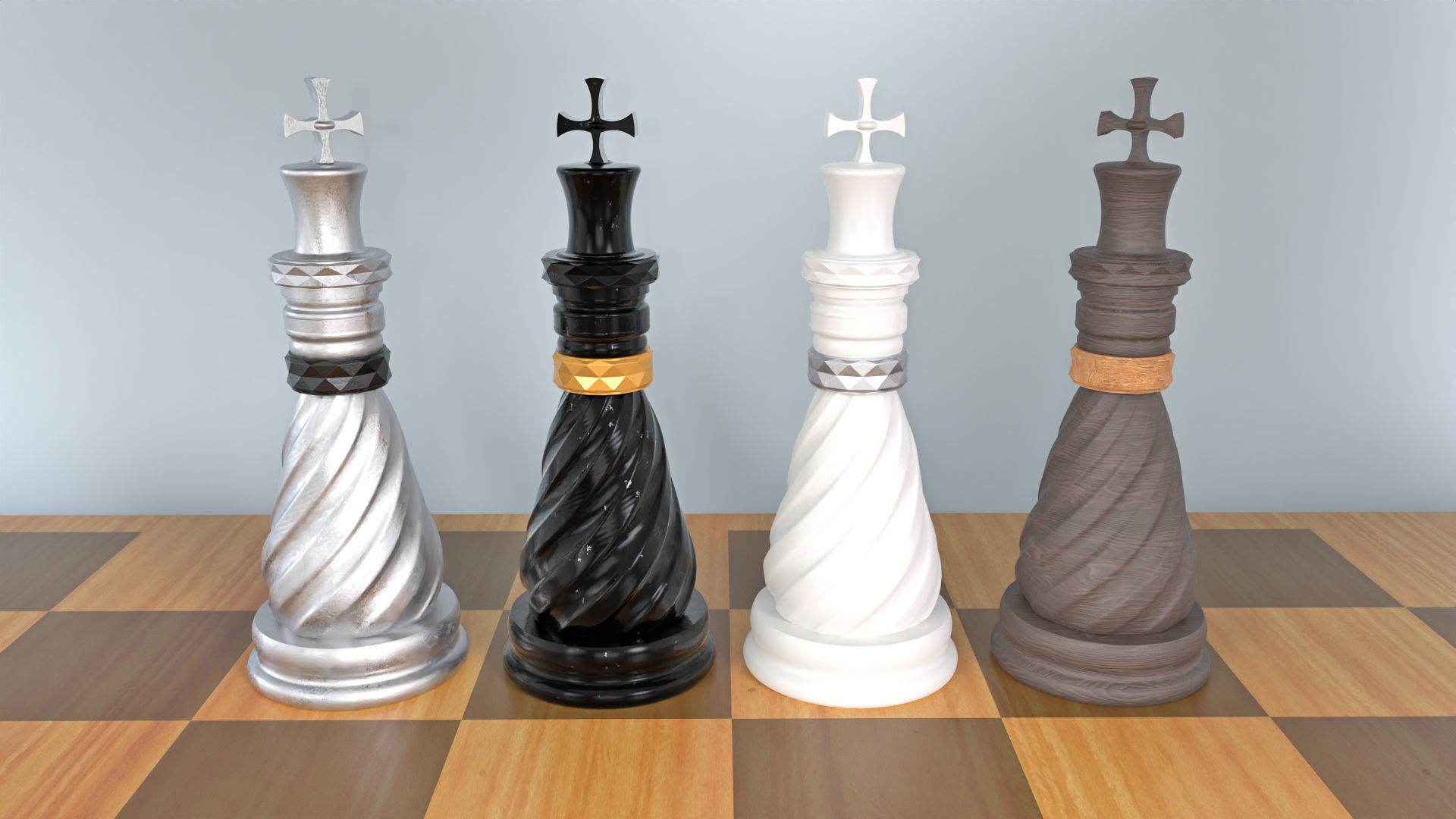 King 3D Luxury Chess Pieces 3D Print Model 3D model 3D printable | CGTrader
