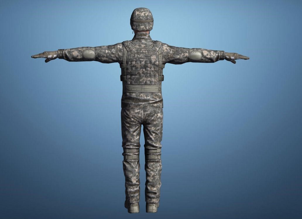 3D model Military Soldier man Realistic Rigged VR / AR / low-poly ...