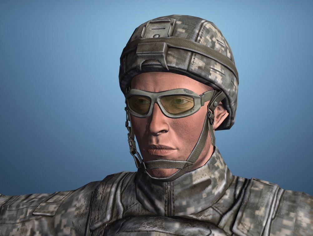 3D model Military Soldier man Realistic Rigged VR / AR / low-poly ...