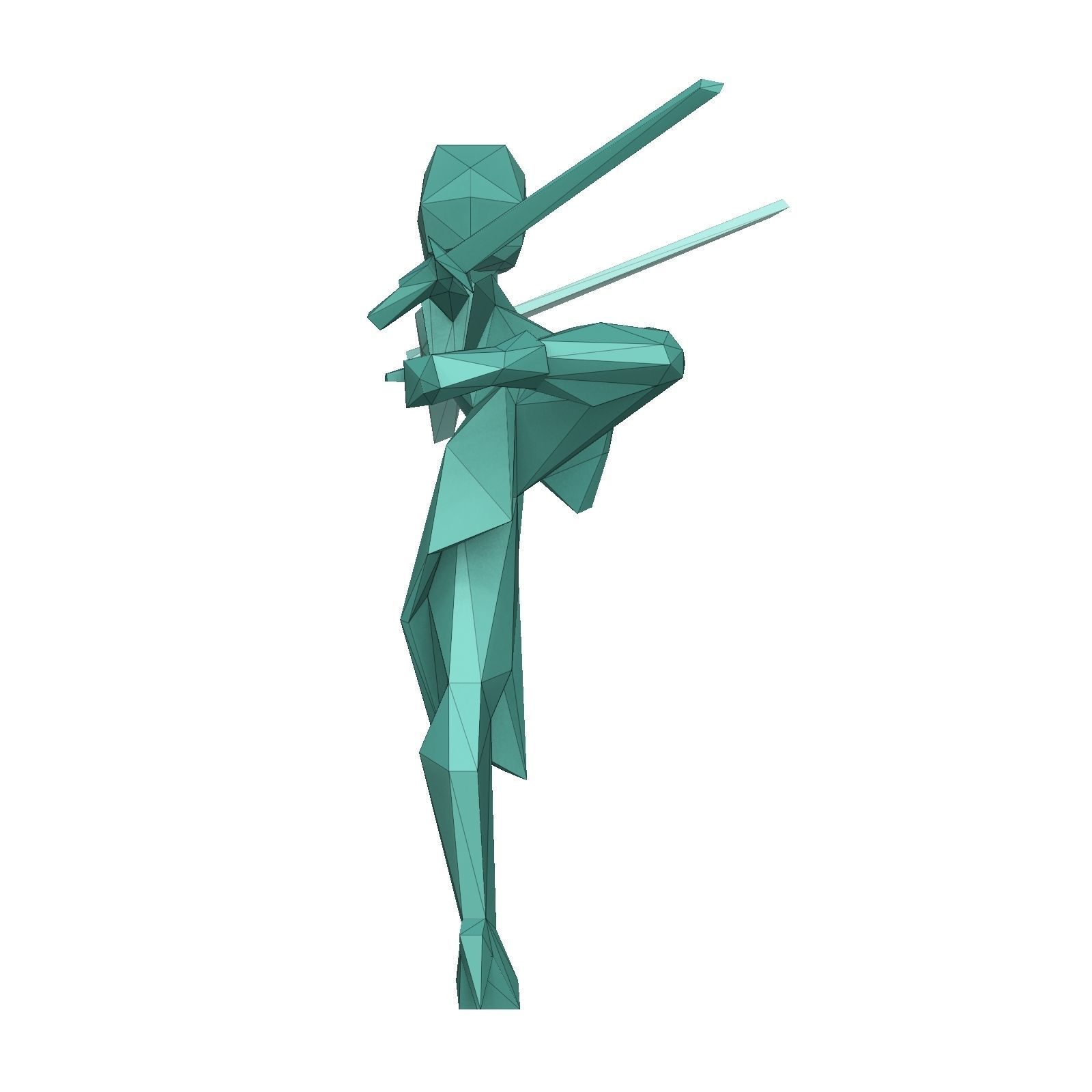 Low poly ninja shinobi 3D model 3D printable | CGTrader