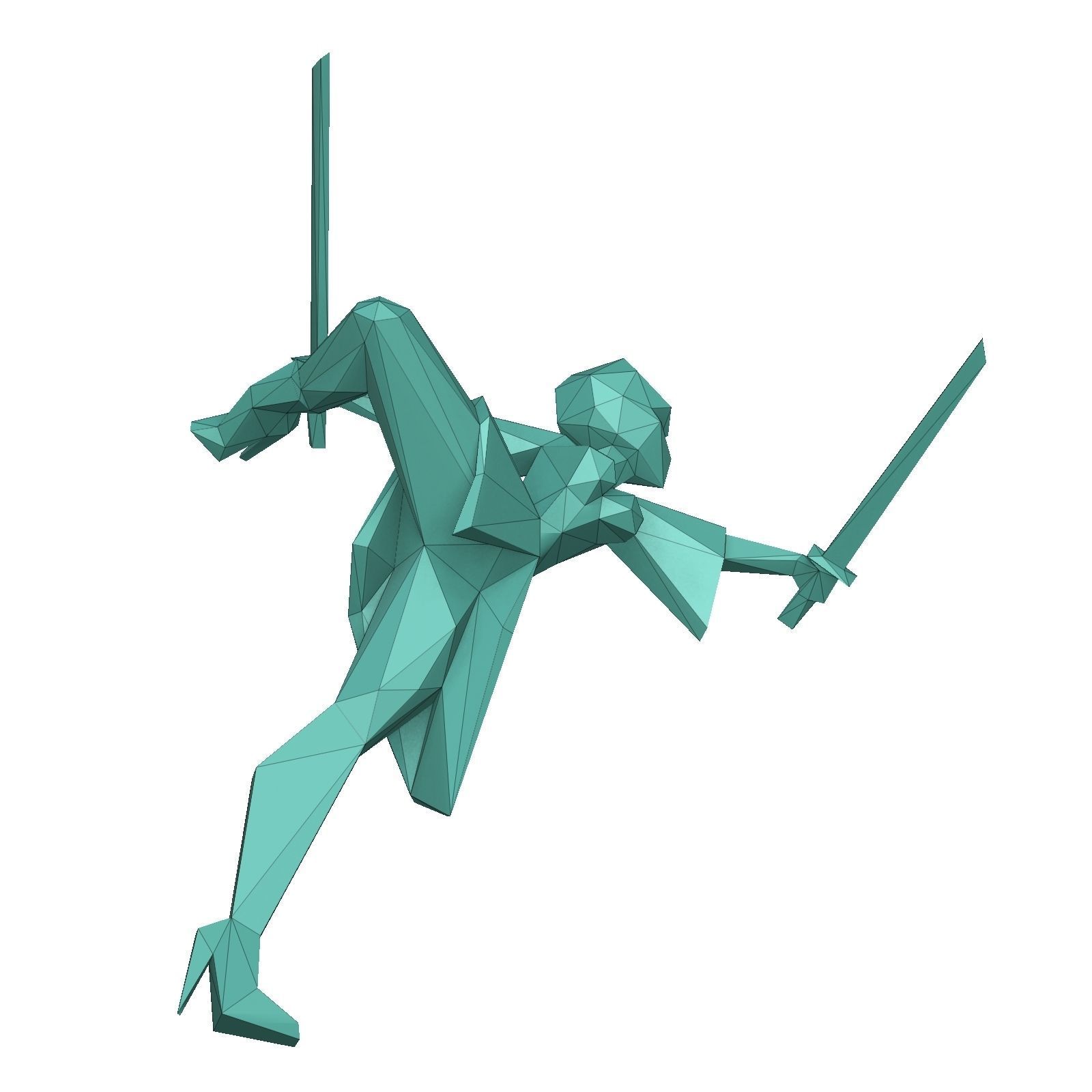 Low poly ninja shinobi 3D model 3D printable | CGTrader