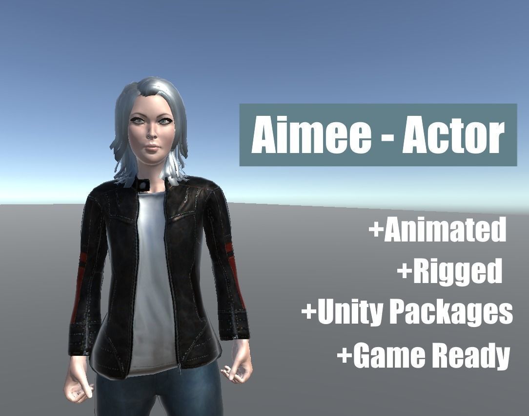 3D model Aimee - animated rigged woman VR / AR / low-poly | CGTrader