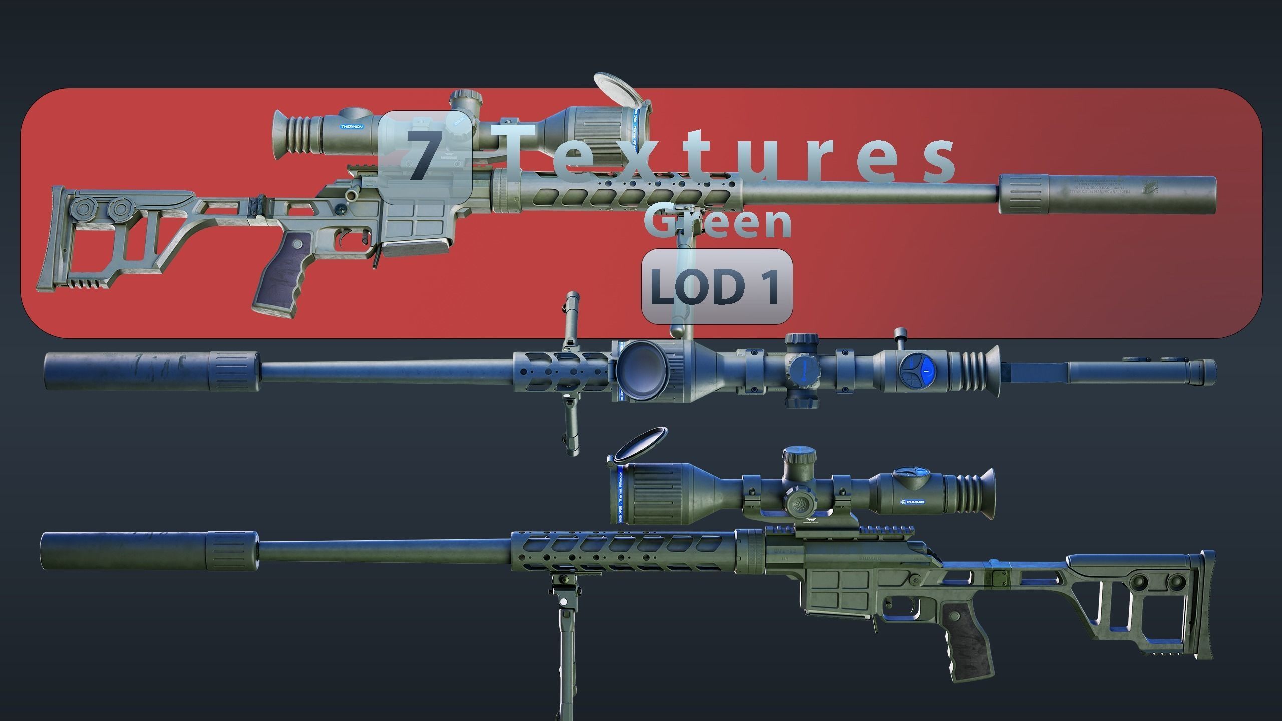 3D model Sniper Rifle DVL-10-M2-Urbana - 5 Attachments - Vol - 00 VR ...