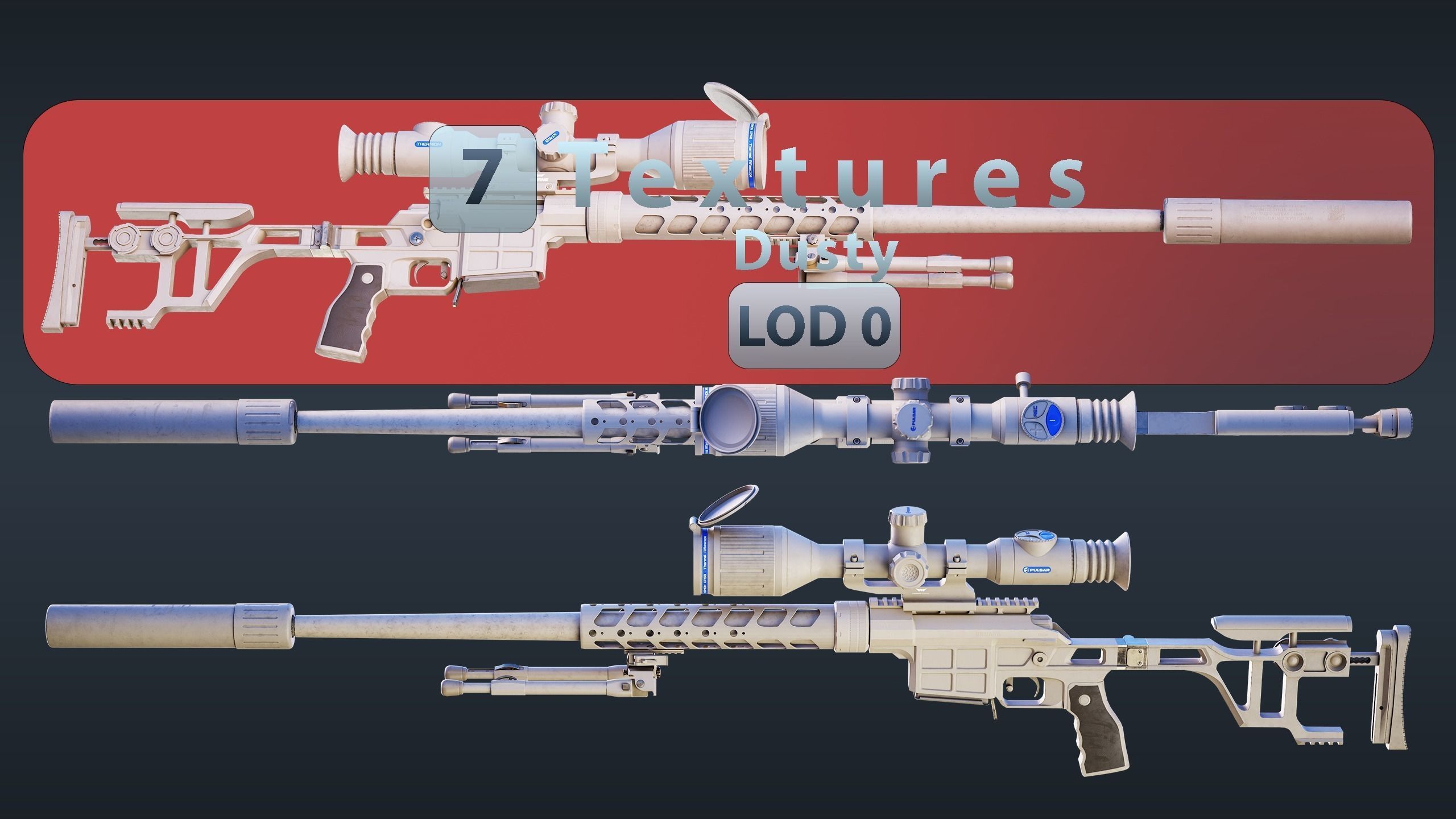 3D model Sniper Rifle DVL-10-M2-Urbana - 5 Attachments - Vol - 00 VR ...