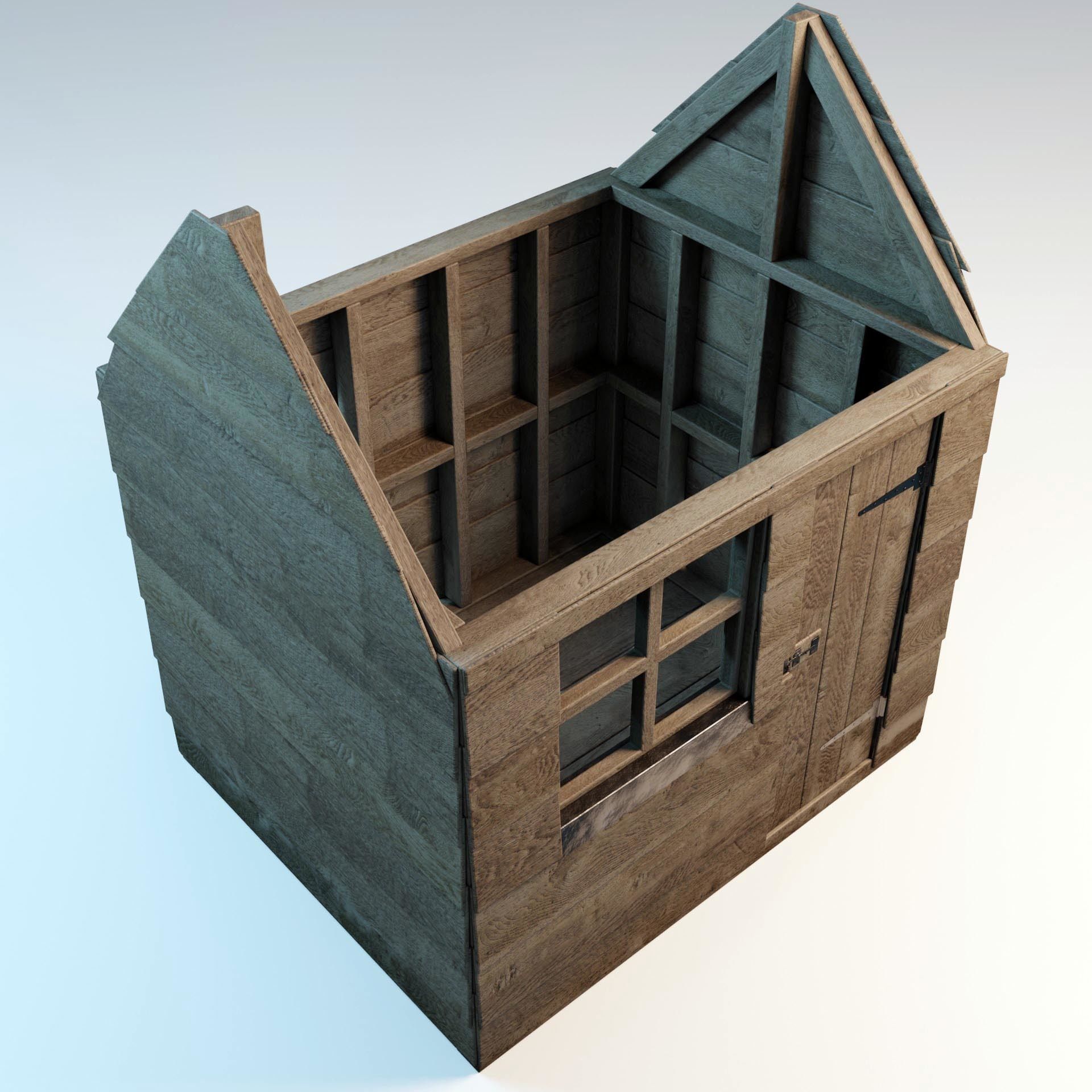 3D model Garden Shed 3D Model - Wooden Hut - Low Poly - Game Ready VR ...